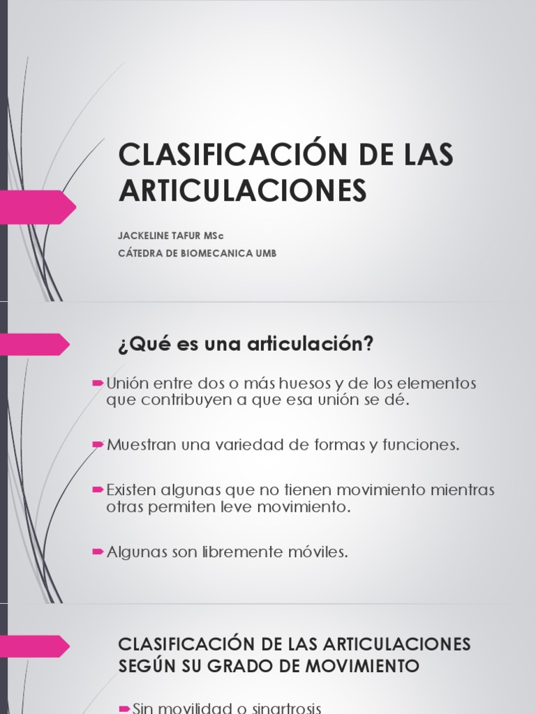 Clasificación de Las Articulaciones 17-1 | PDF | Articulación | Sistema musculoesquelético