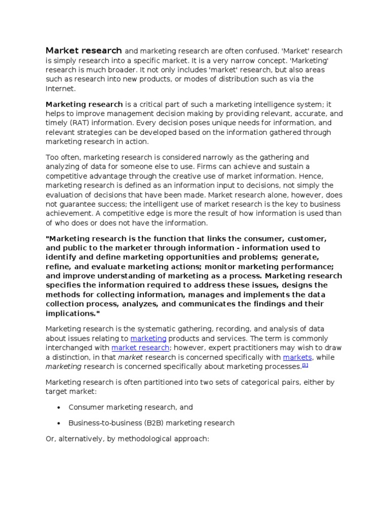 Market Research Notes | PDF | Marketing Research | Marketing
