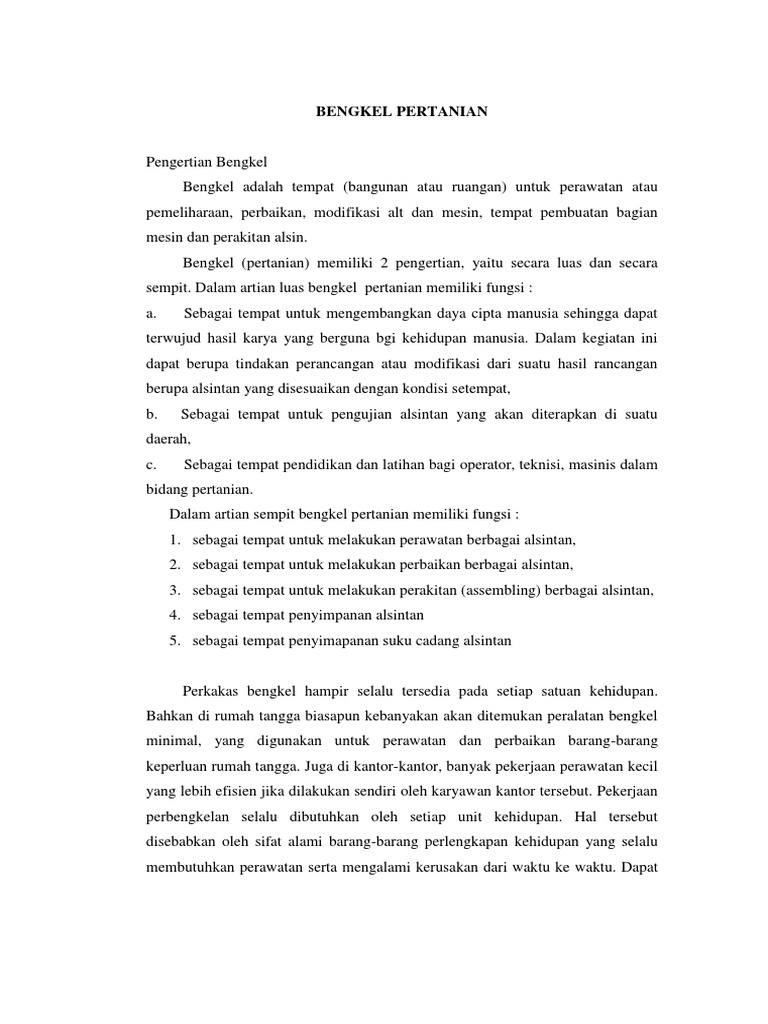 Bengkel Pertanian | PDF