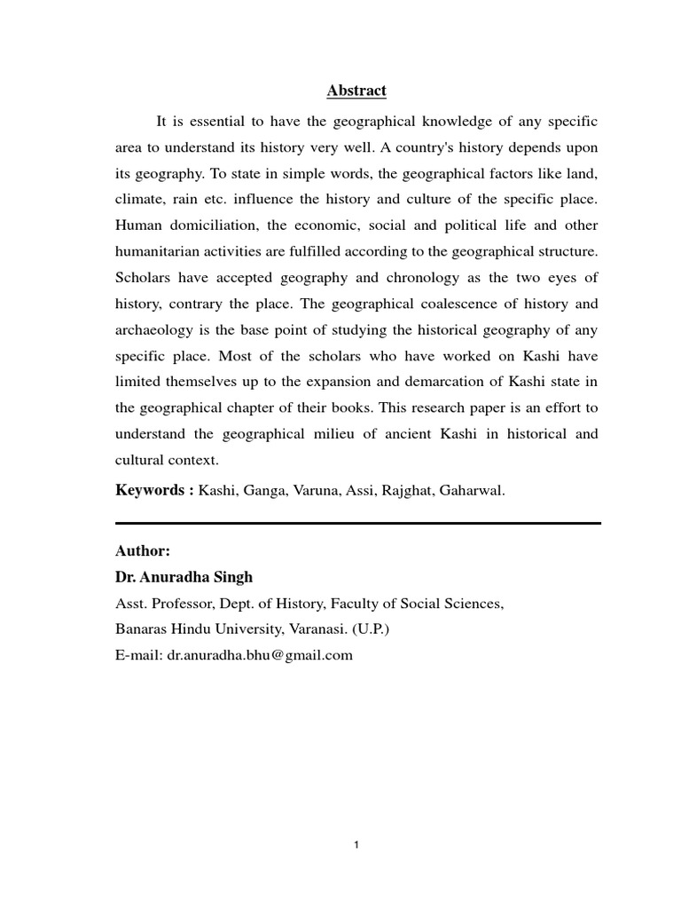 Geographical Milieu of Ancient Kashi | PDF | Shiva | Puranas