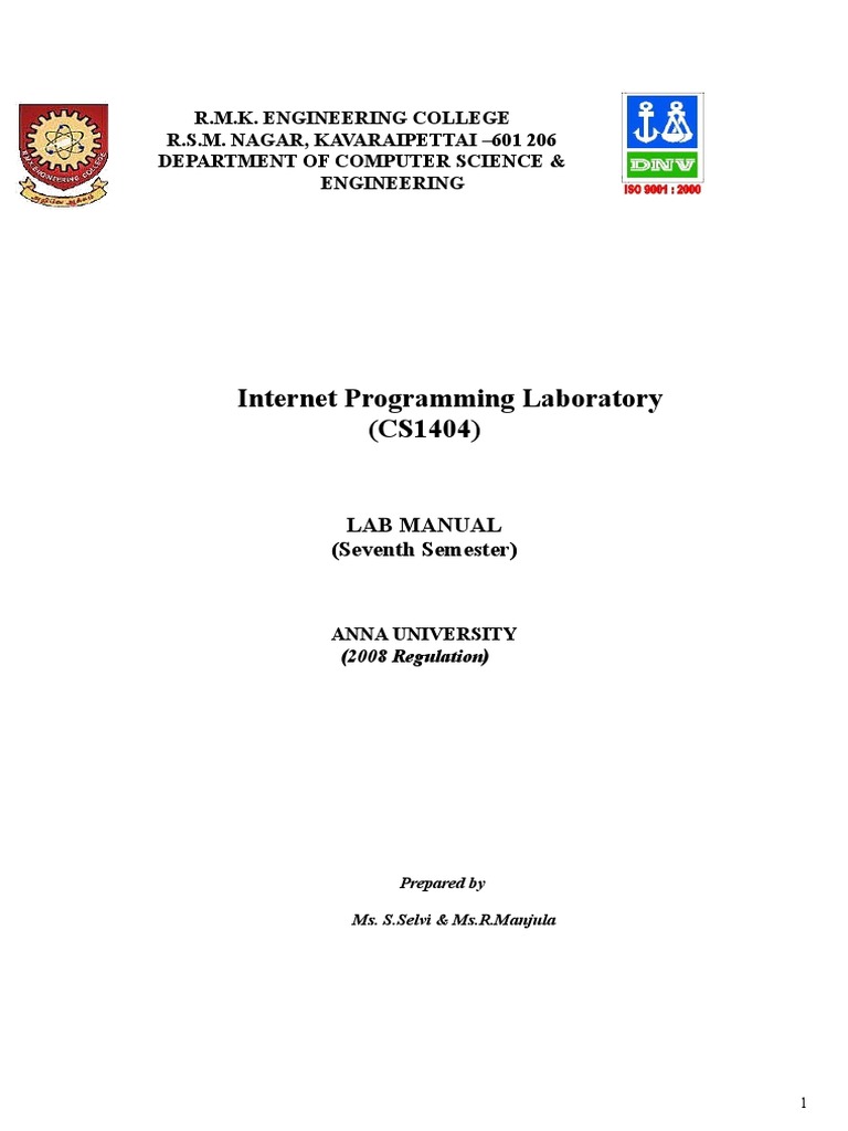 Ip Lab Manual | PDF | Html Element | Html
