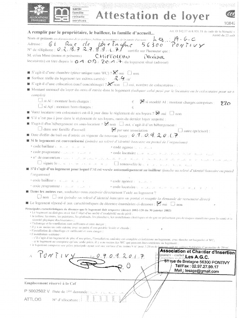 Attestation de Loyer | PDF