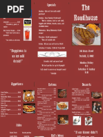 Road Kill Cafe Menu | PDF | Cooking | Food And Drink