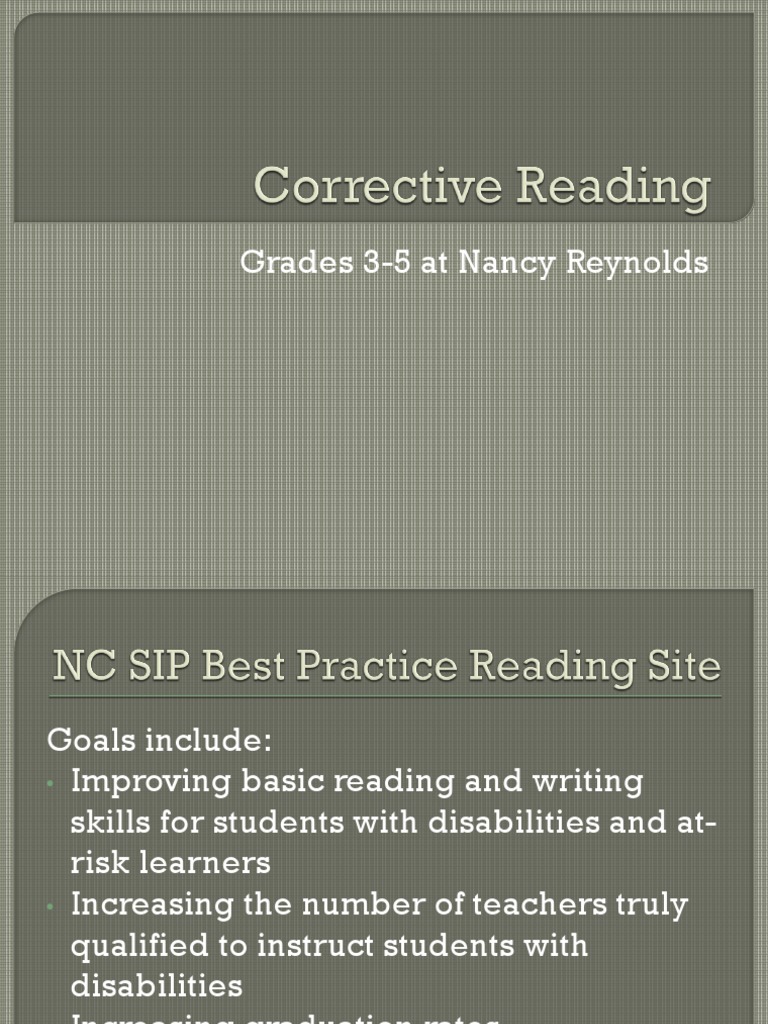 Corrective Reading | PDF