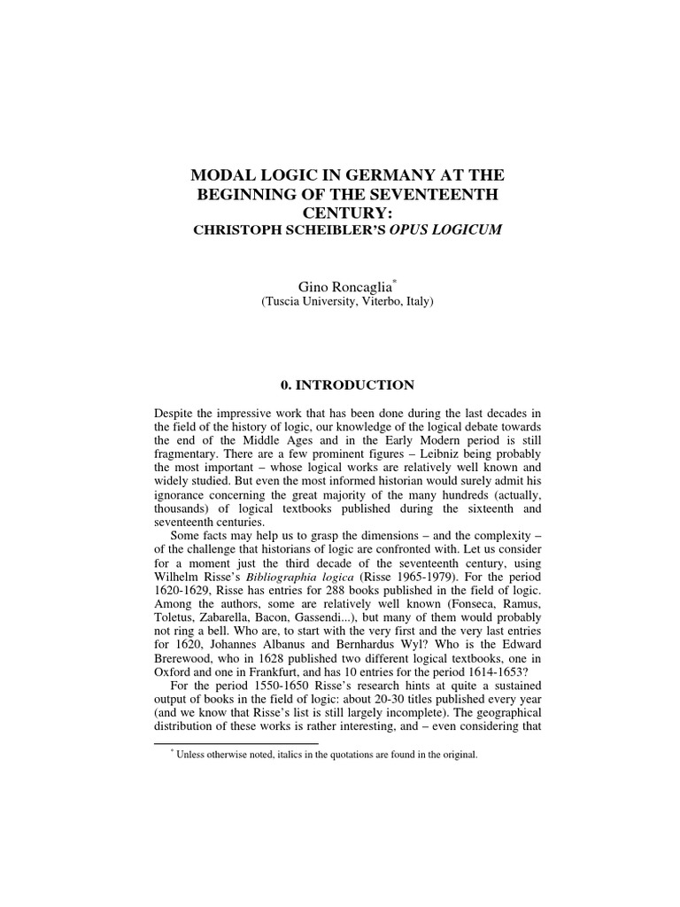 Roncaglia Modal Logic PDF | PDF | Modal Logic | Contingency (Philosophy)