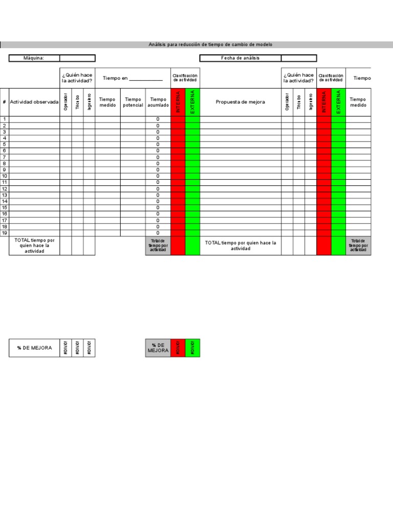 Formato de SMED | PDF | Science | Ingeniería