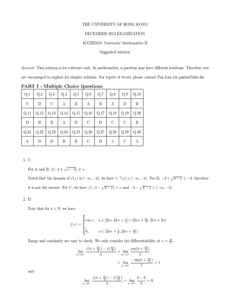 PART I - Multiple Choice Questions | PDF | Space | Theoretical Physics