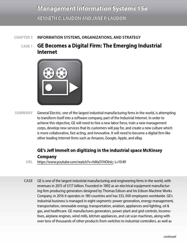 CH03 - Case1 - GE Becomes A Digital Firm The Emerging Industrial ...