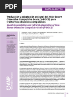 OCI-R Español Obsessive Compulsive Inventory | PDF | Sicología