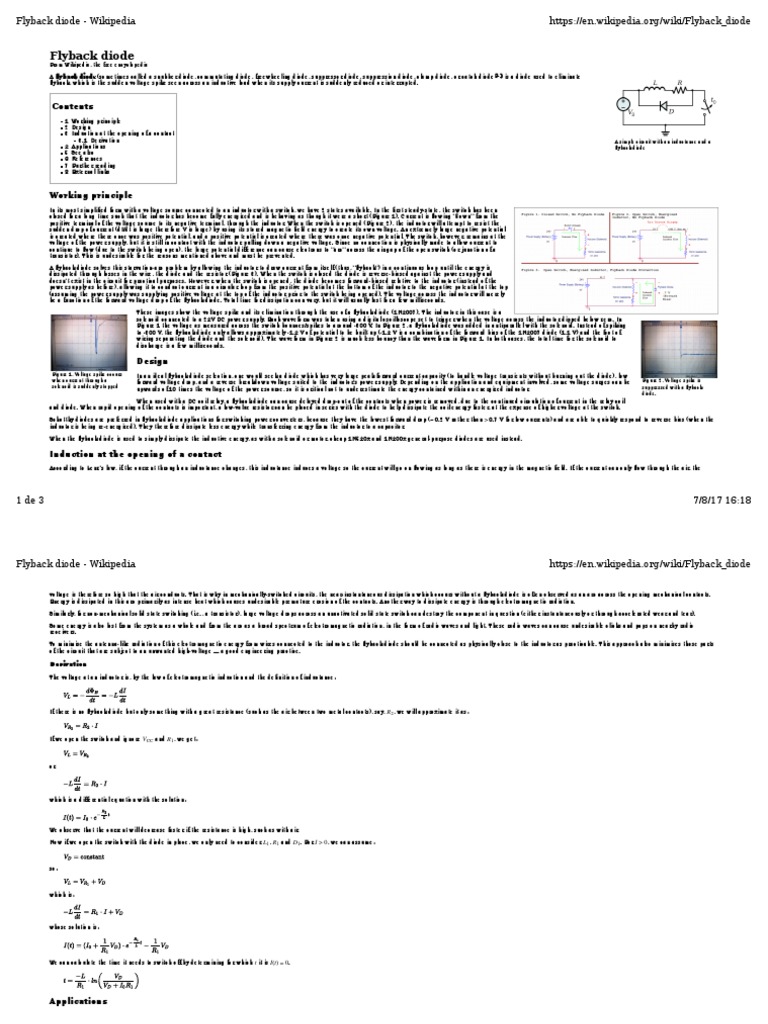 Flyback Diode - Wikipedia | PDF | Components | Electricity