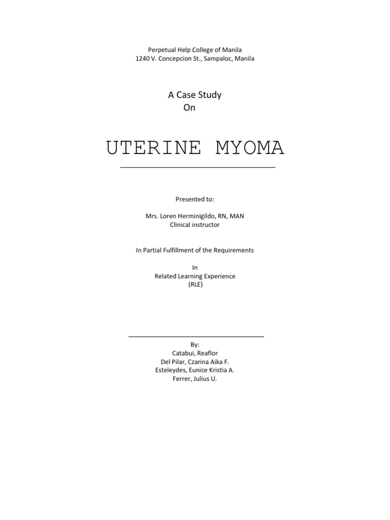 Case Study-Uterine Myoma | PDF | Uterus | Public Health