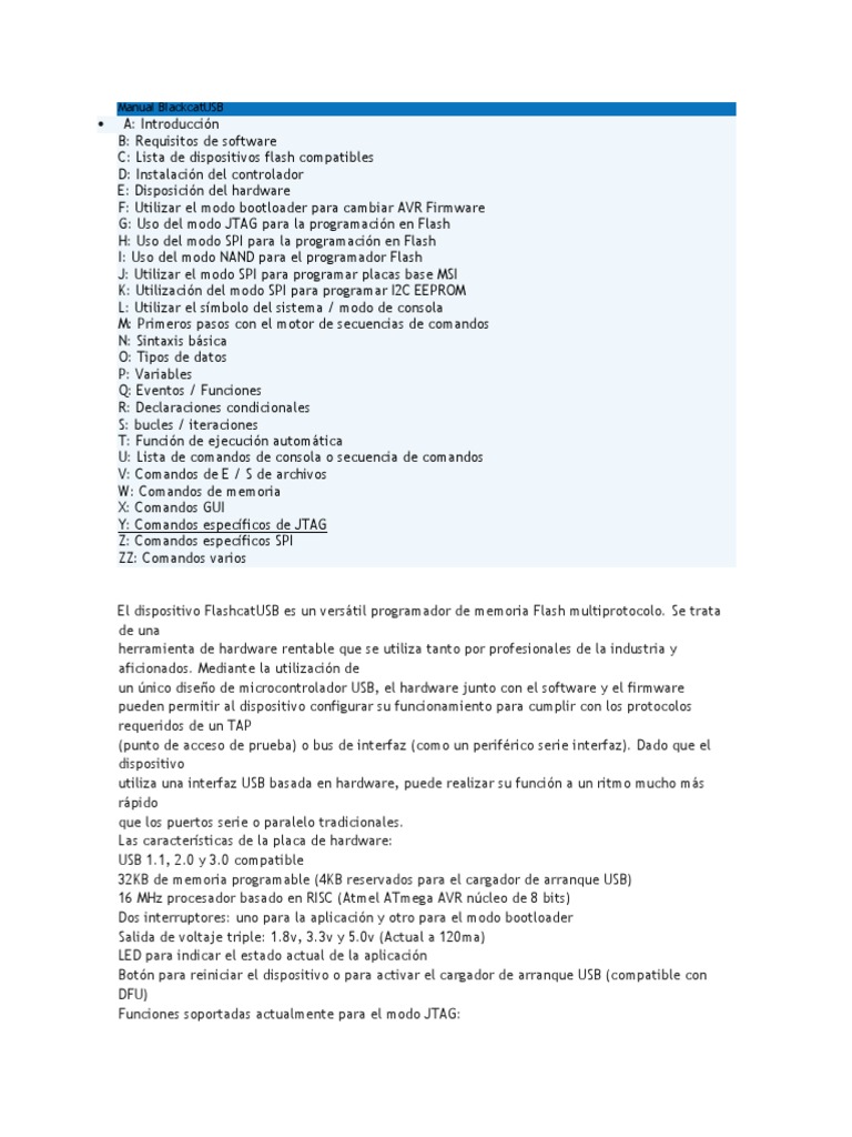 Manual en Español BlackcatUSB | PDF | Arranque | Memoria flash