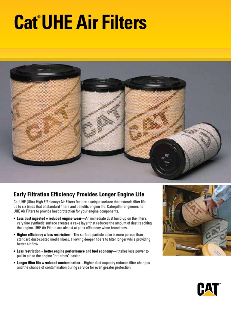 Cat UHE Air Filters: Efficiency & Longevity | PDF | Filtration | Dust