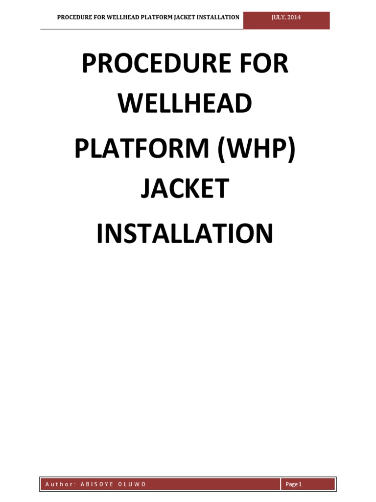 Technical Procedure For Jacket Installation PDF | Download Free PDF ...