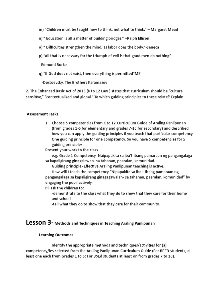 Principles of Teaching 2 | PDF | Curriculum | Physical Education