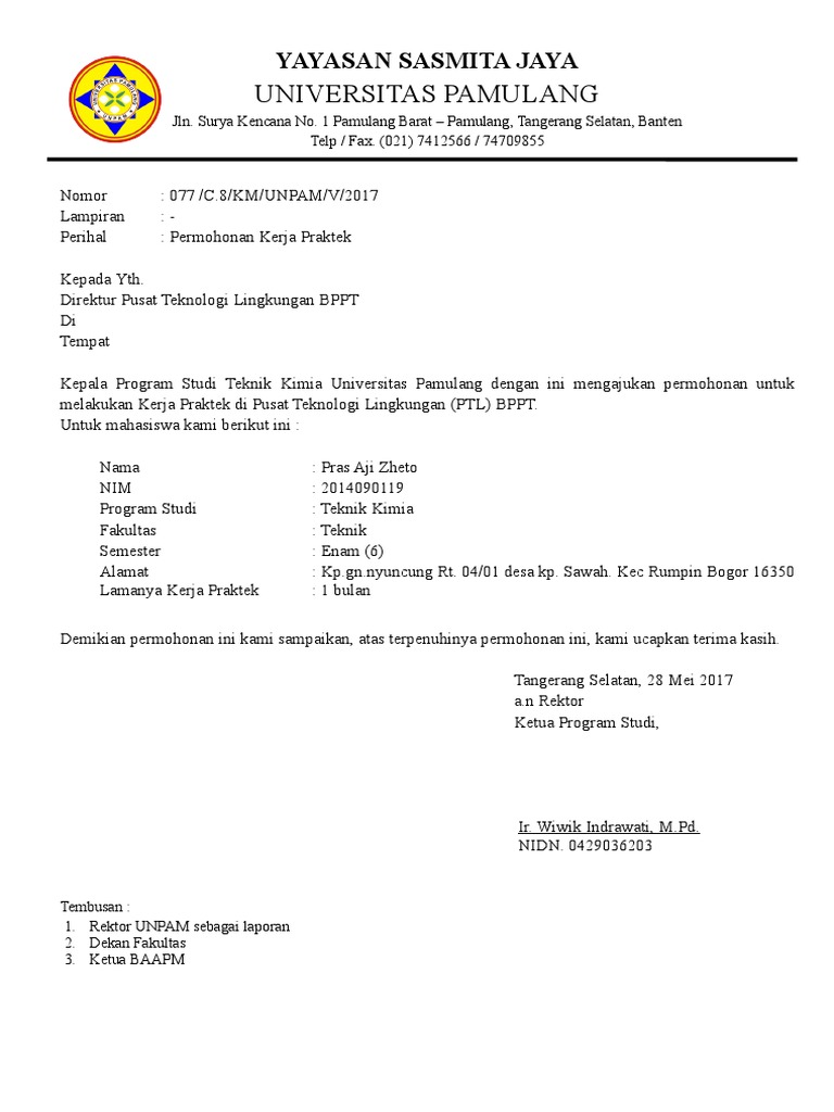 Permohonan Magang Pras | PDF | Teknologi & Rekayasa