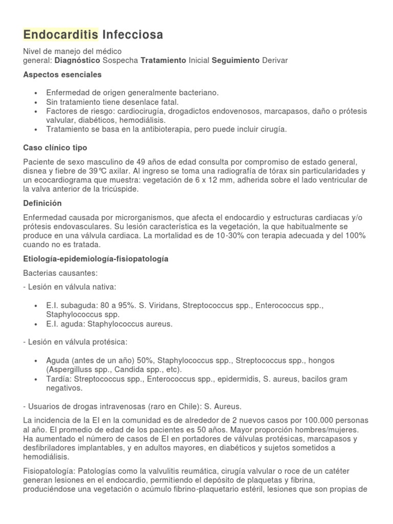 Endocarditis Bacteriana General y Subaguda | PDF | Especialidades ...