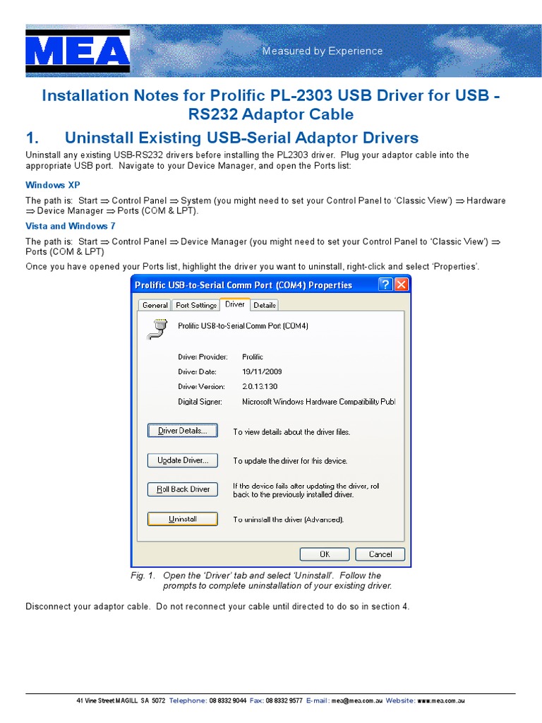 PL2303 USB Driver Installation 1 | PDF | Device Driver | Installation ...