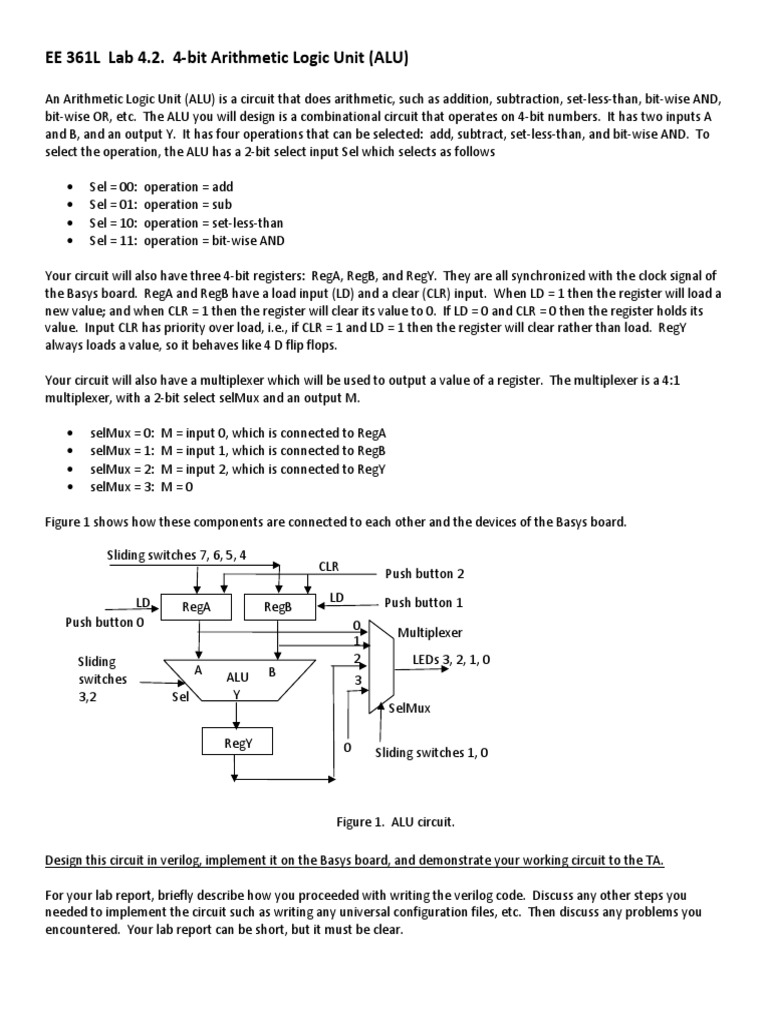 Design and Implementation of a 4-Bit Arithmetic Logic Unit (ALU ...