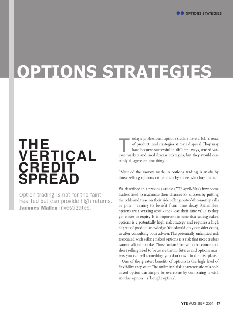 Options Strategies: THE Vertical Credit Spread | Download Free PDF ...