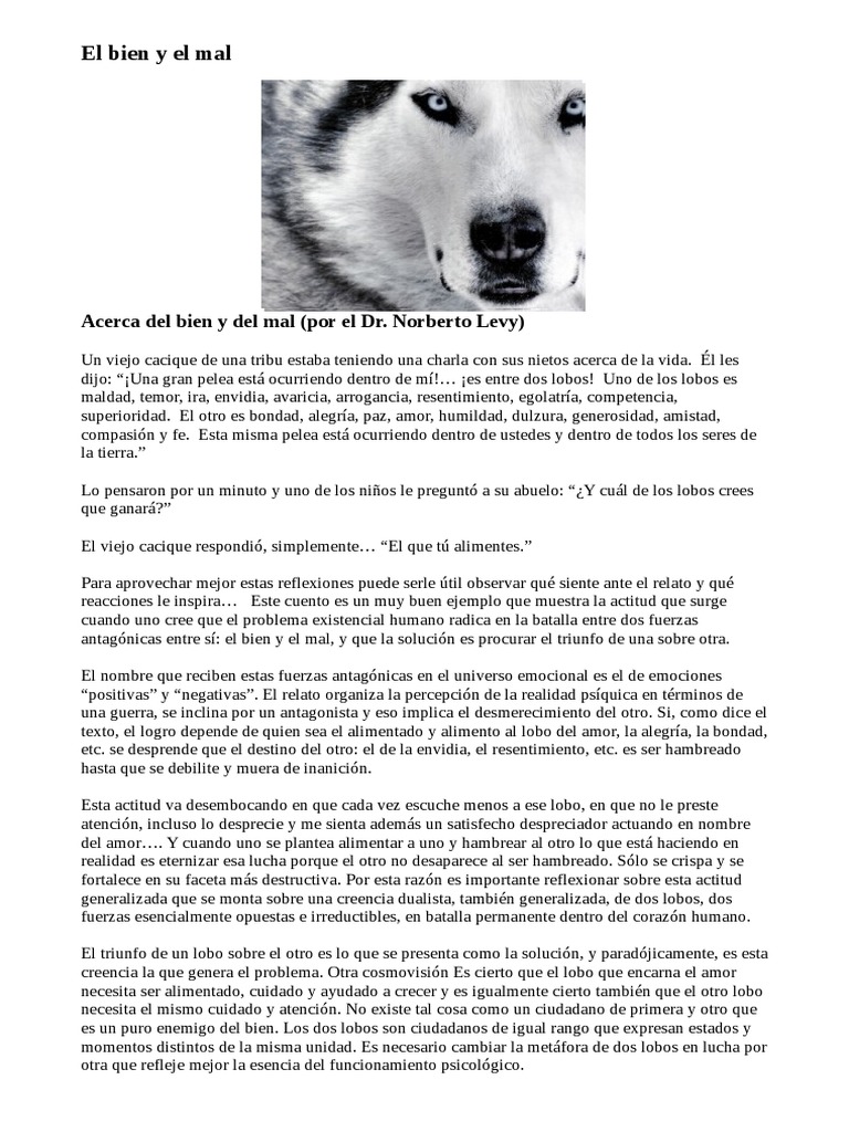 Los Dos Lobos PDF | PDF | Mal | Narcisismo