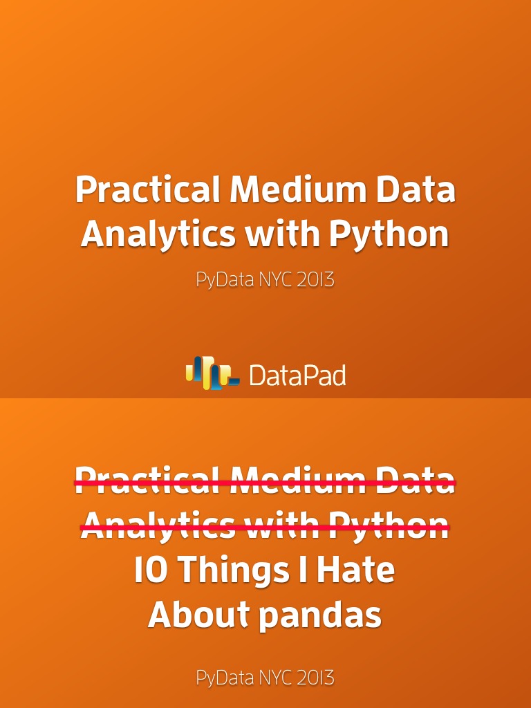 Practical Medium Data Analytics With Python: Pydata Nyc 2013 | PDF ...