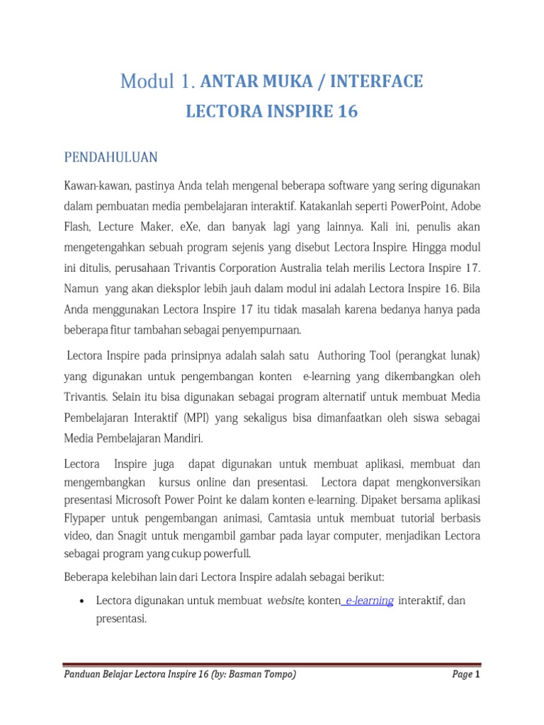 Panduan Lectora Inspire 16 Download | PDF | Art