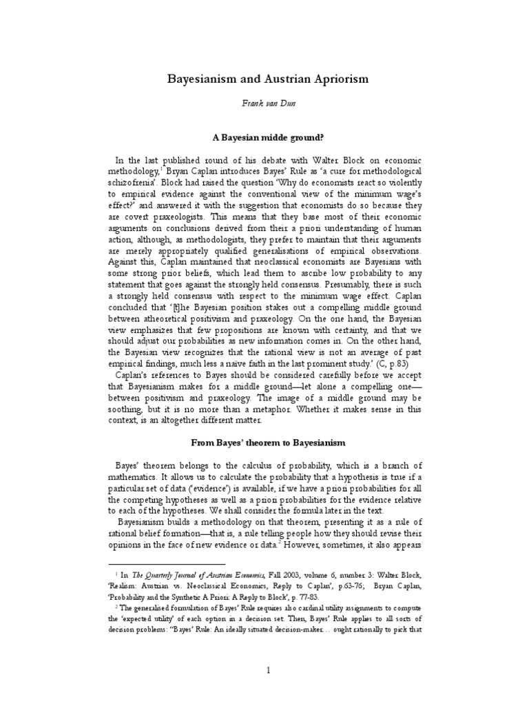 Bayesianism Austrian | PDF | Bayesian Probability | Science