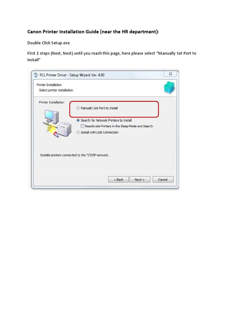 Canon Printer Setup Guide for HR Department | PDF