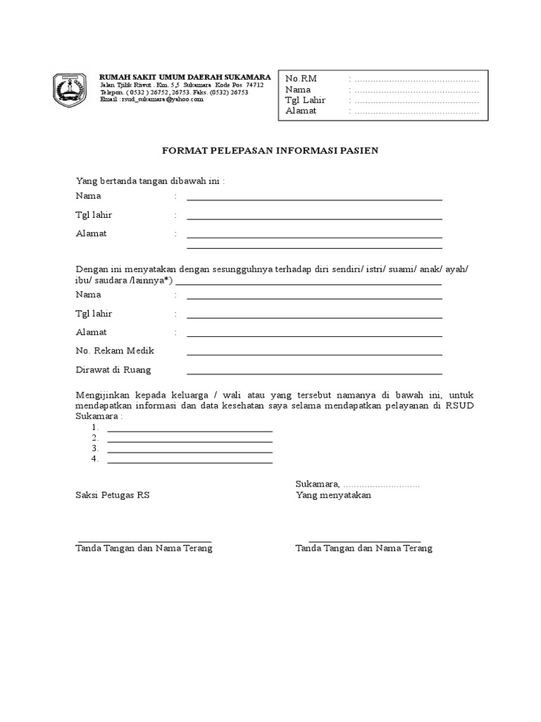 Formulir Pelepasan Informasi | PDF