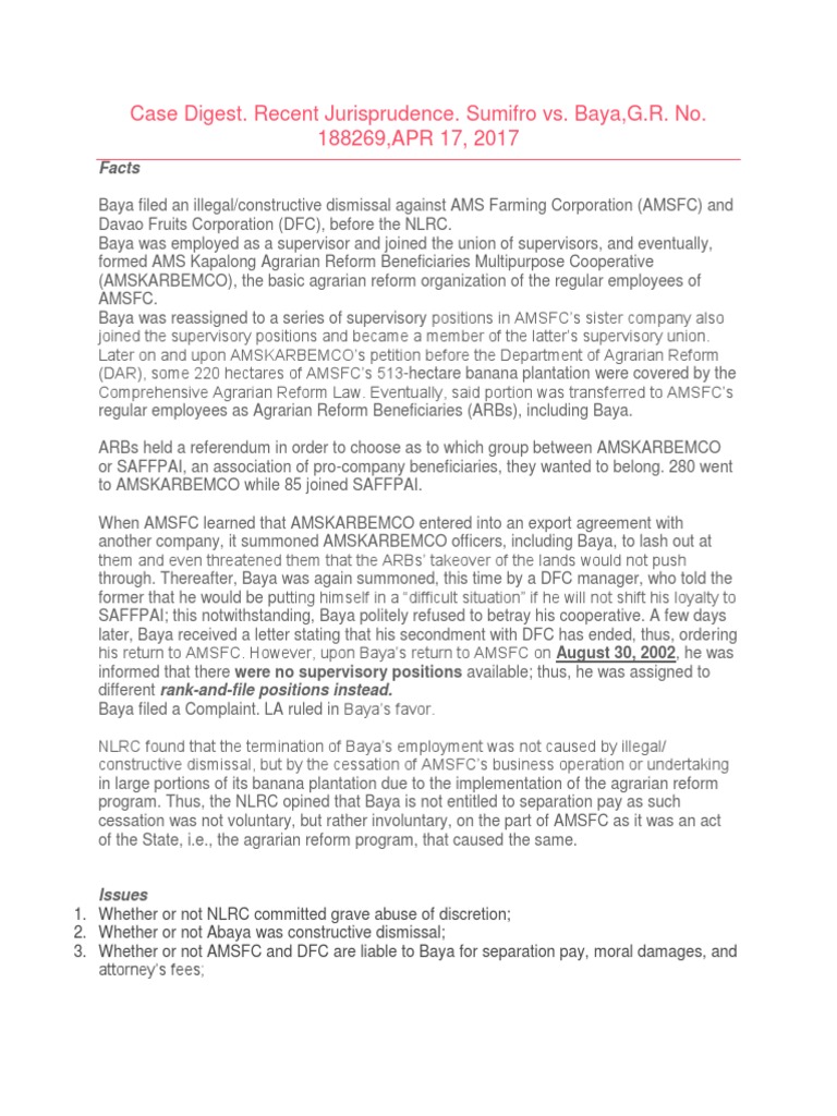 Sumifru Vs Baya | PDF | Corporations | Mergers And Acquisitions
