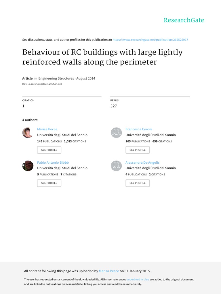 RC Buildings with Lightly Reinforced Walls | PDF | Strength Of ...