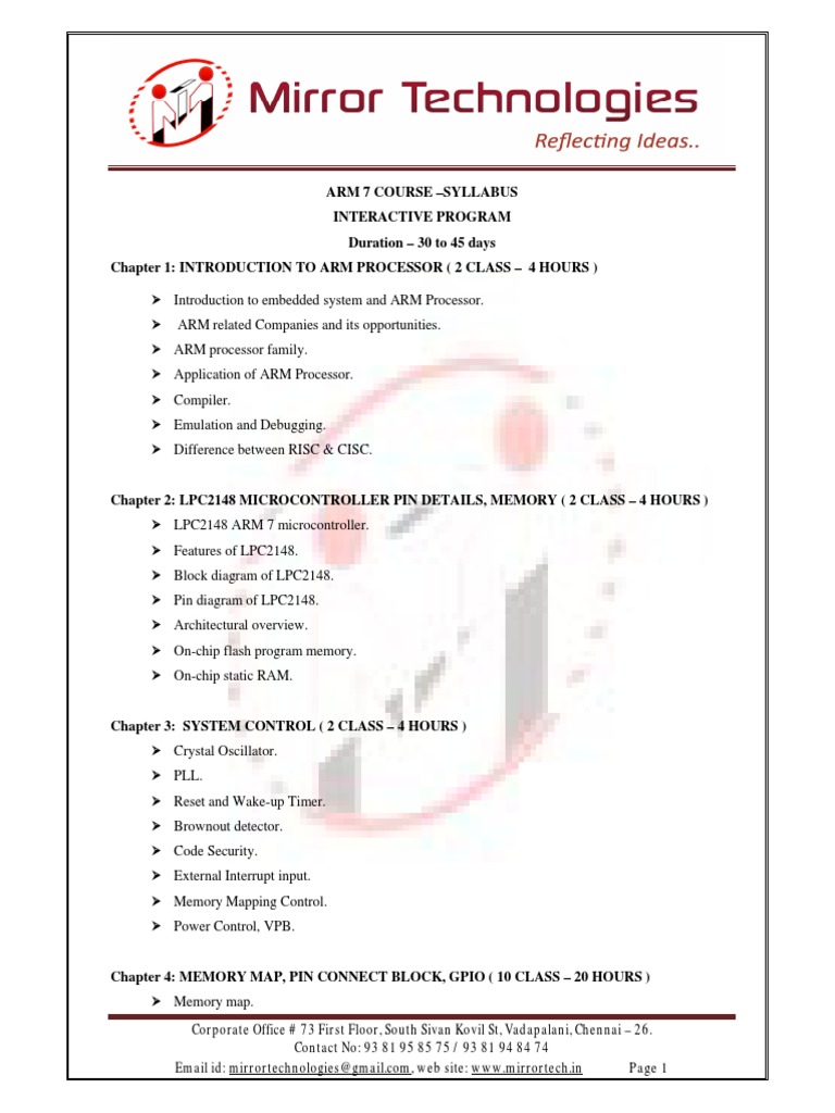 Arm Syllabus With Memory | PDF | Microcontroller | Arm Architecture