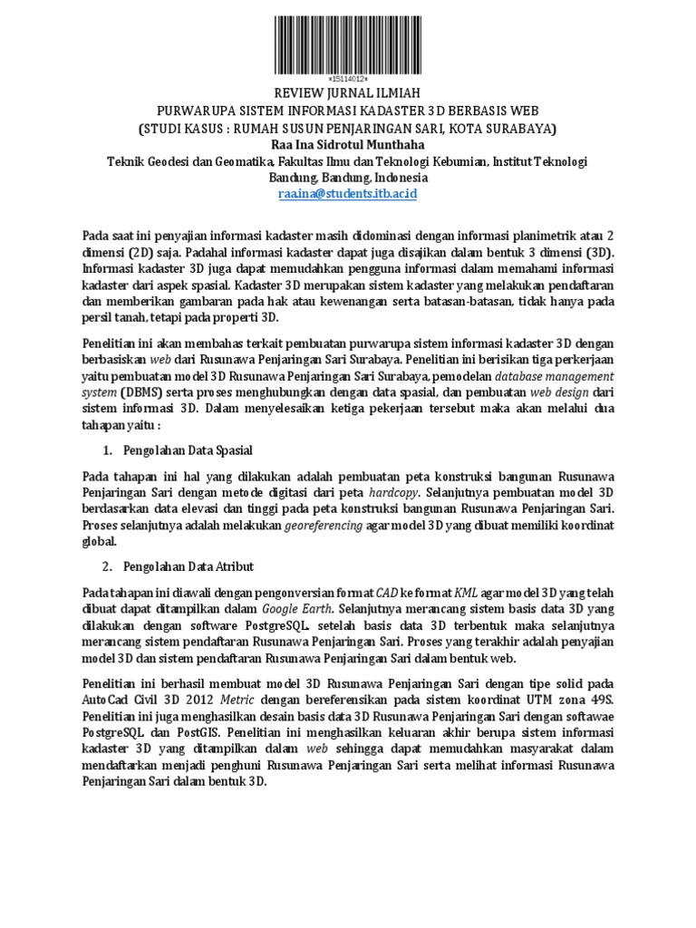 Purwarupa Sistem Kadaster 3D Web | PDF