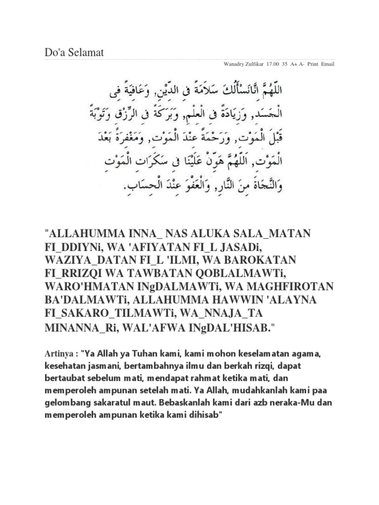 Doa Selamat | PDF