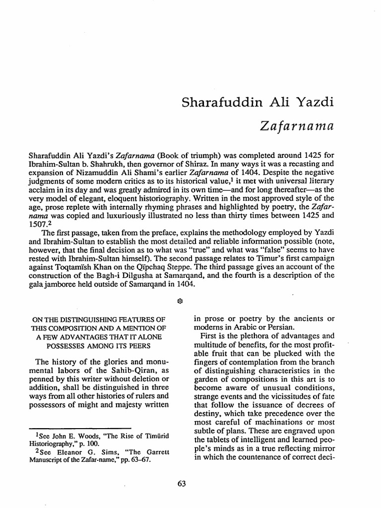 Zafarnama: Triumphs of Sharafuddin Yazdi | PDF | History | Religion ...