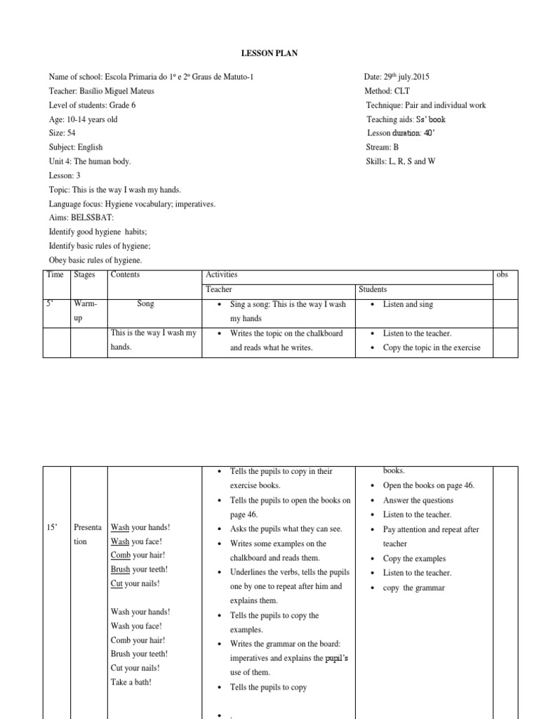 Lesson Plan | PDF | Lesson Plan | Teachers