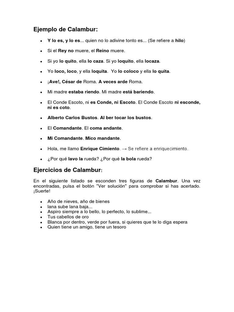 Ejemplo de Calambur | PDF