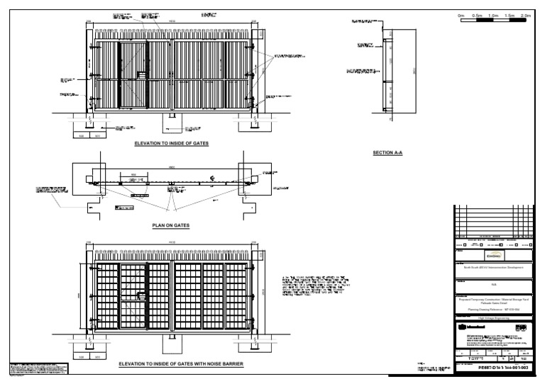 Palisade Gates Detail for Construction Yard | PDF | Electromagnetism ...