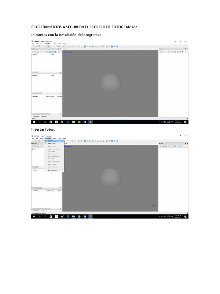 Procedimiento de Fotogramas - Agisoft | PDF