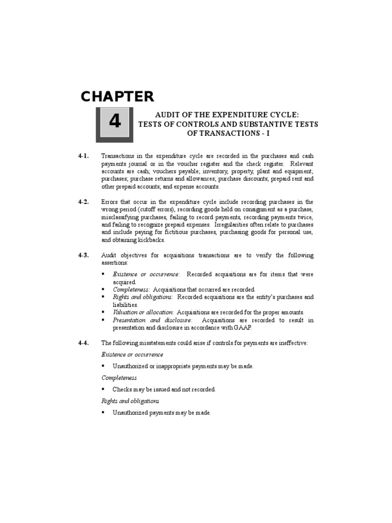 Applied Auditing by Cabrera Chapter04 - Answer | PDF | Voucher | Cheque