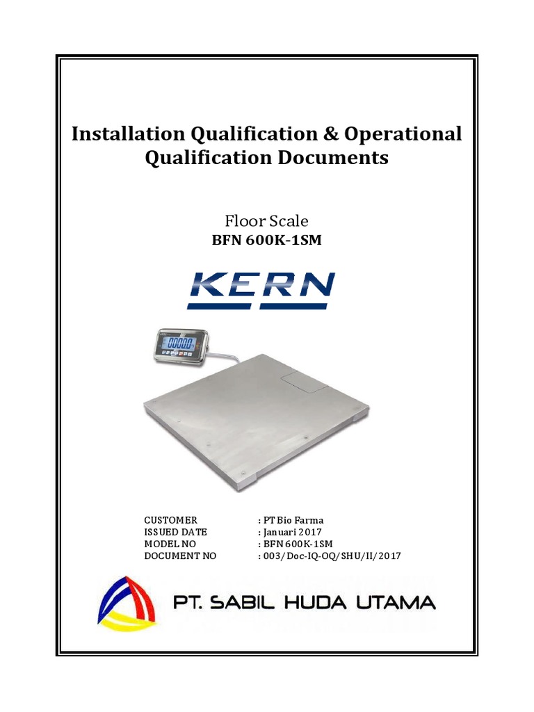 Installation Qualification & Operational Qualification Documents | PDF