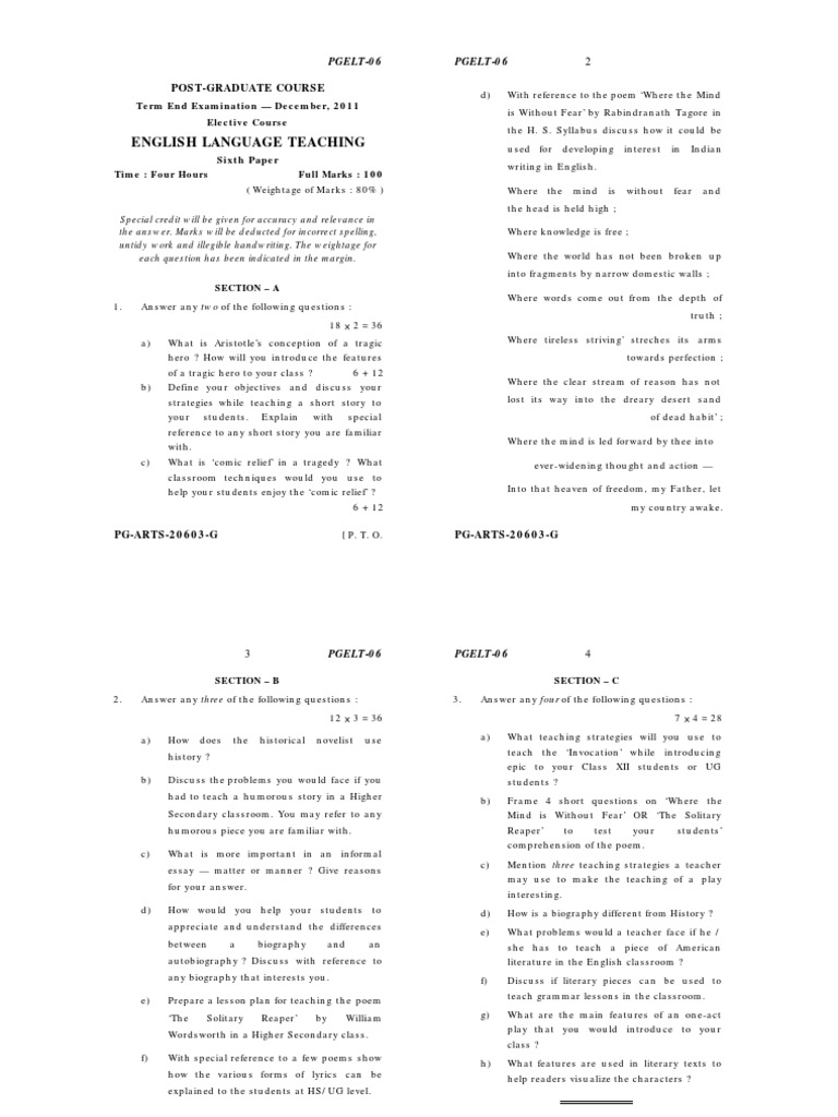 English Language Teaching: Post-Graduate Course | PDF | Lesson Plan ...