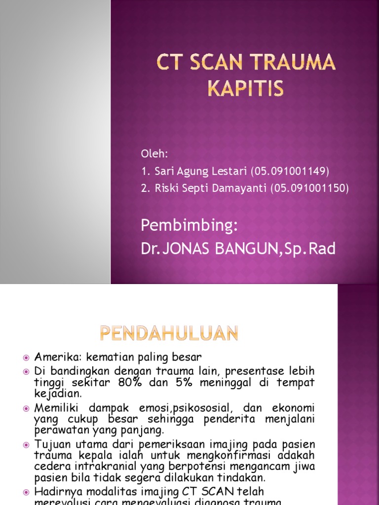 CT Scan untuk Diagnosis Trauma Kepala | PDF | Sains & Matematika