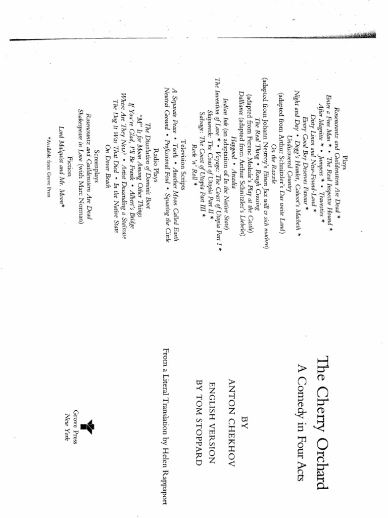 Chekhov, Anton - The Cherry Orchard | PDF