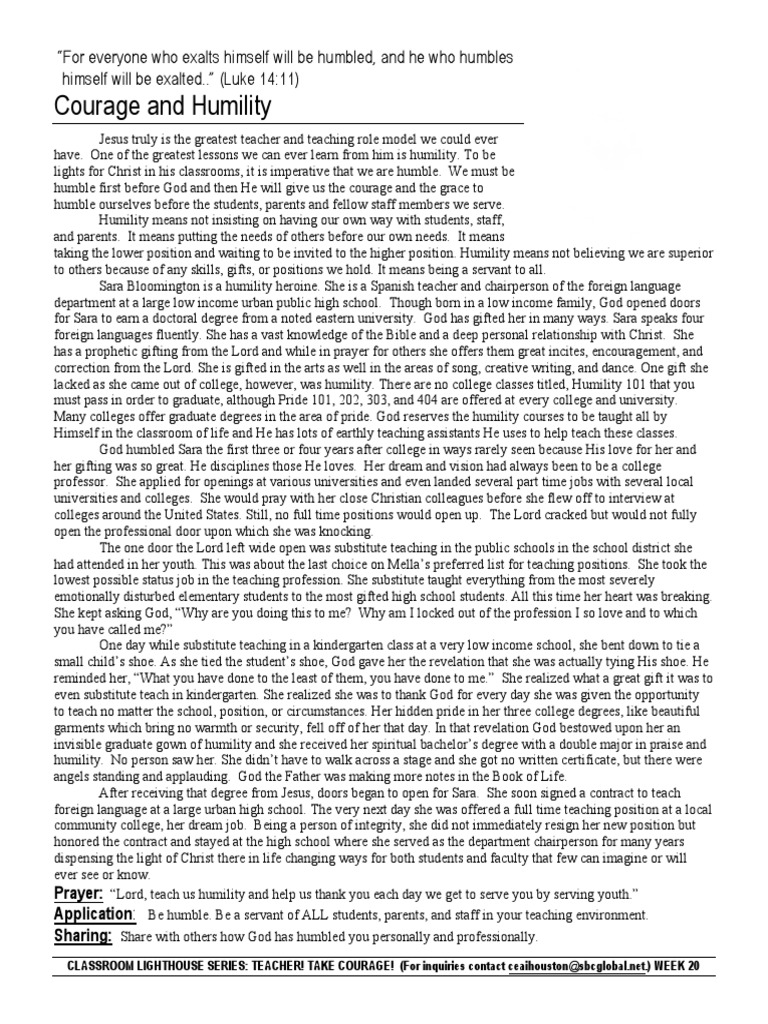 Embracing Humility in Teaching | PDF | Humility | Foreign Language