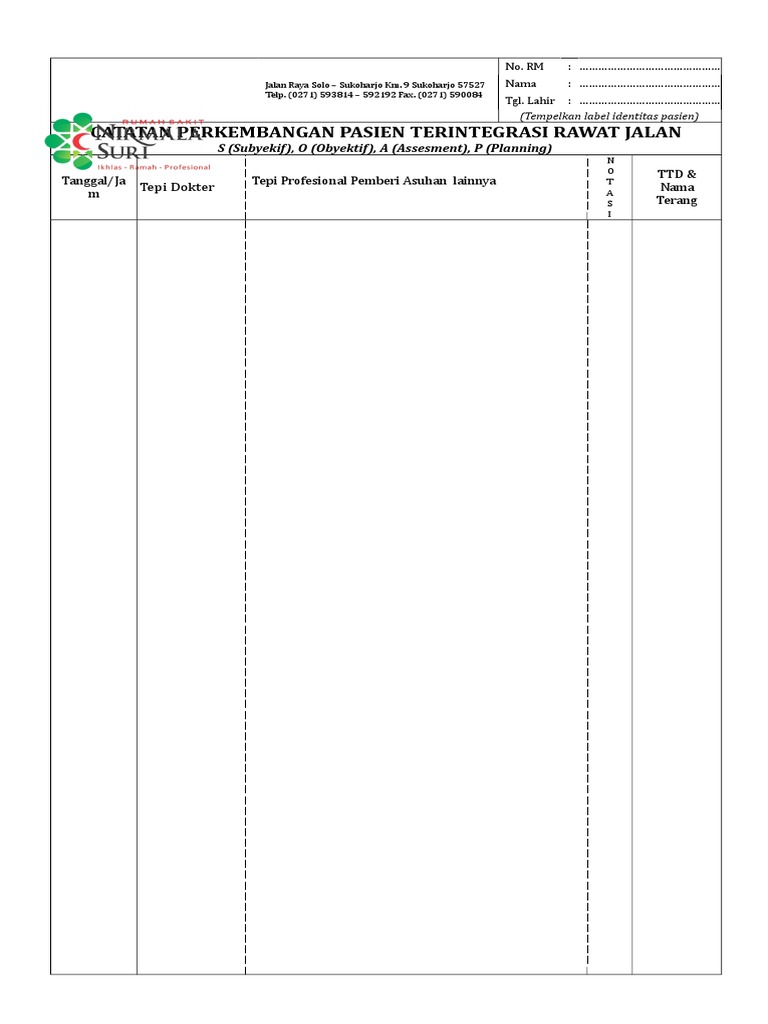Form CPPT Rawat Jalan | PDF