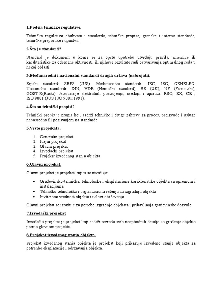 Pitanja Iz El - Instalacija I Osvetljenja | PDF