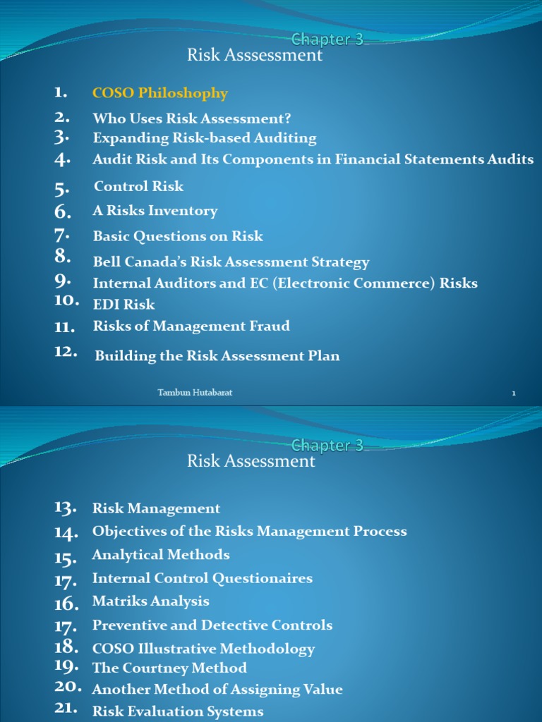 Chapter 3 Risk Assessment | PDF | Internal Audit | Risk