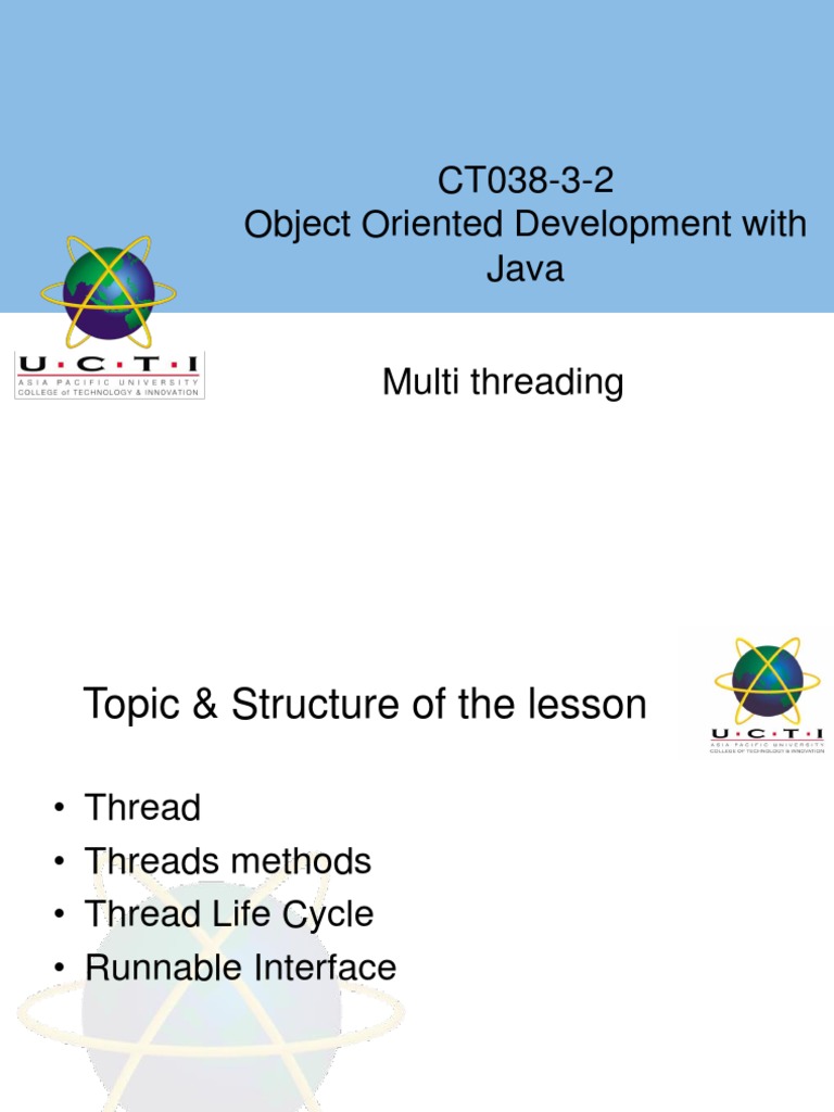 CT038-3-2 Object Oriented Development With Java | PDF | Thread (Computing) | Computer Architecture